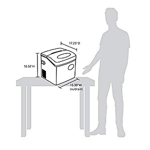 Newair Portable Ice Maker 50 lb. Daily, 12 Cubes in Under 7 Minutes - Compact Countertop Design - 3 Size Bullet Shaped Ice - for Kitchen/Office/RV/Bar - Stainless Steel