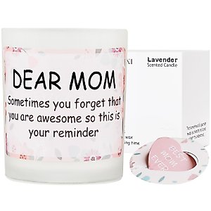 HUAN XI Gifts for Mom - Funny Birthday Gifts for Mom, Handmade Lavender Vanilla Soy Candle for Mom, Christmas Gift for Mom, Funny Cute Mom Birthday Gift Idea from Daughter Son (10oz) StyleC