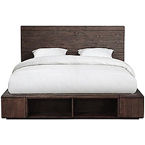 Bowery Hill Traditional Wood California King Platform Storage Bed in Chocolate