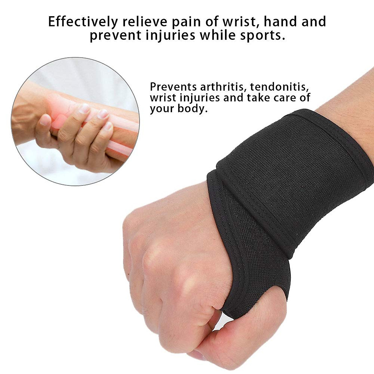 Zyyini Wrist Brace, Made of Elastic Material Size Adjustable Thumb Wrist Band Can Prevent Injuries While Sports, Suitable for Daily Use(#1)