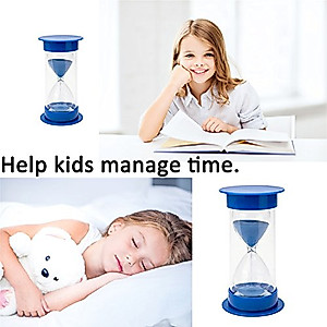 AblueA Sand Timer with Protective Covering, 50 Minutes Plastic Sand Clock Timing Hourglass (Blue Caps and Blue Sand)