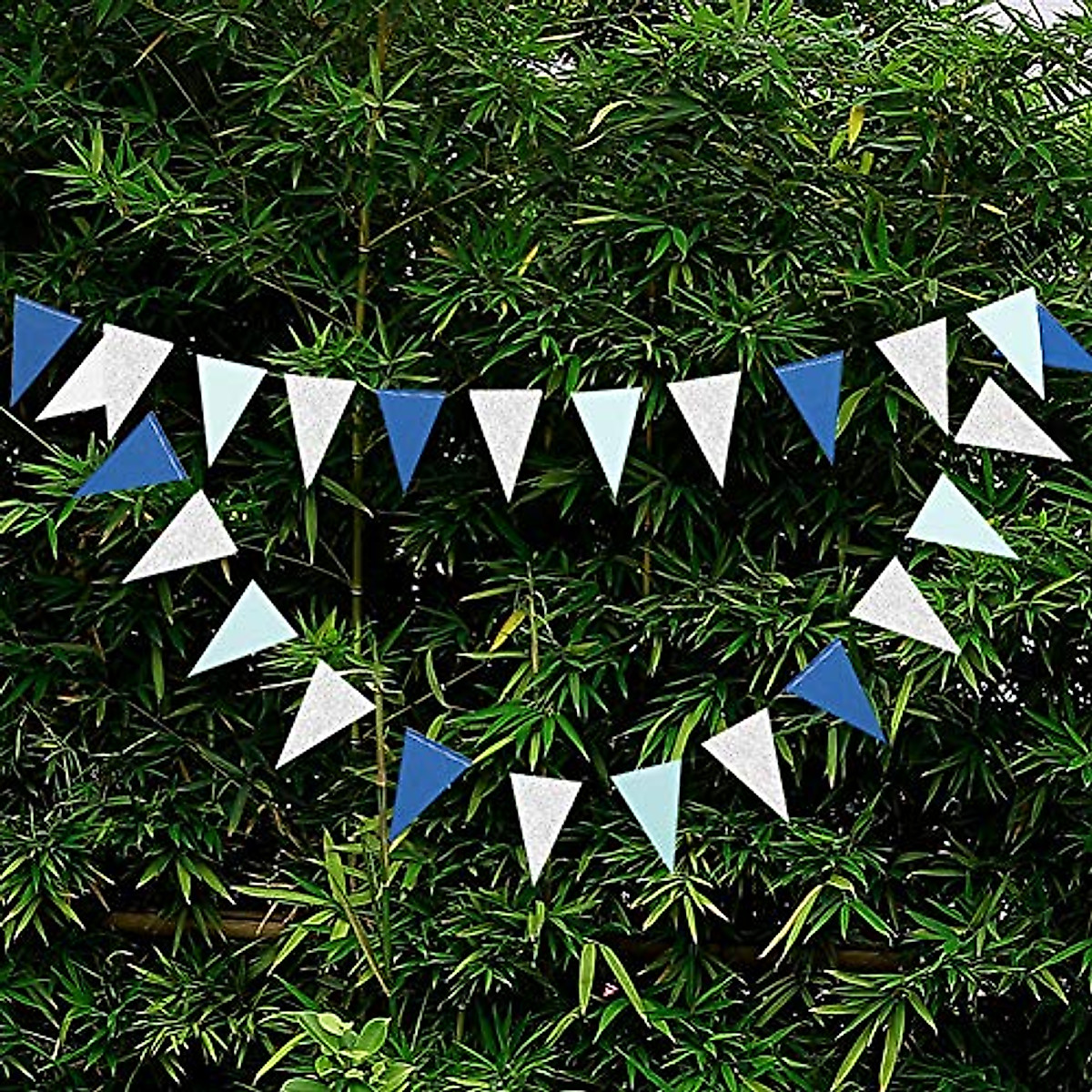 Boys Baby Shower Birthday Party Blue Bunting Pennant Banner Carnival Party Streamers Supplies Flags Banners Decorations