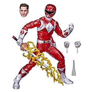 Power Rangers Lightning Collection Mighty Morphin Metallic Red Ranger 6-Inch Premium Collectible Action Figure Toy with Accessories