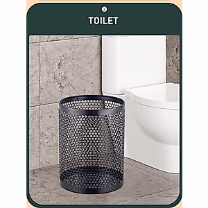 QOBIMOON Mesh Wastebasket Round Mesh Stainless Steel Wastebasket Trash Can Recycling Bin for Home, Office, Bathroom, Bedroom & Kitchen, 3.5 Gallon / 12L, 11" H x 10" D Garbage Can -Rainbow Color