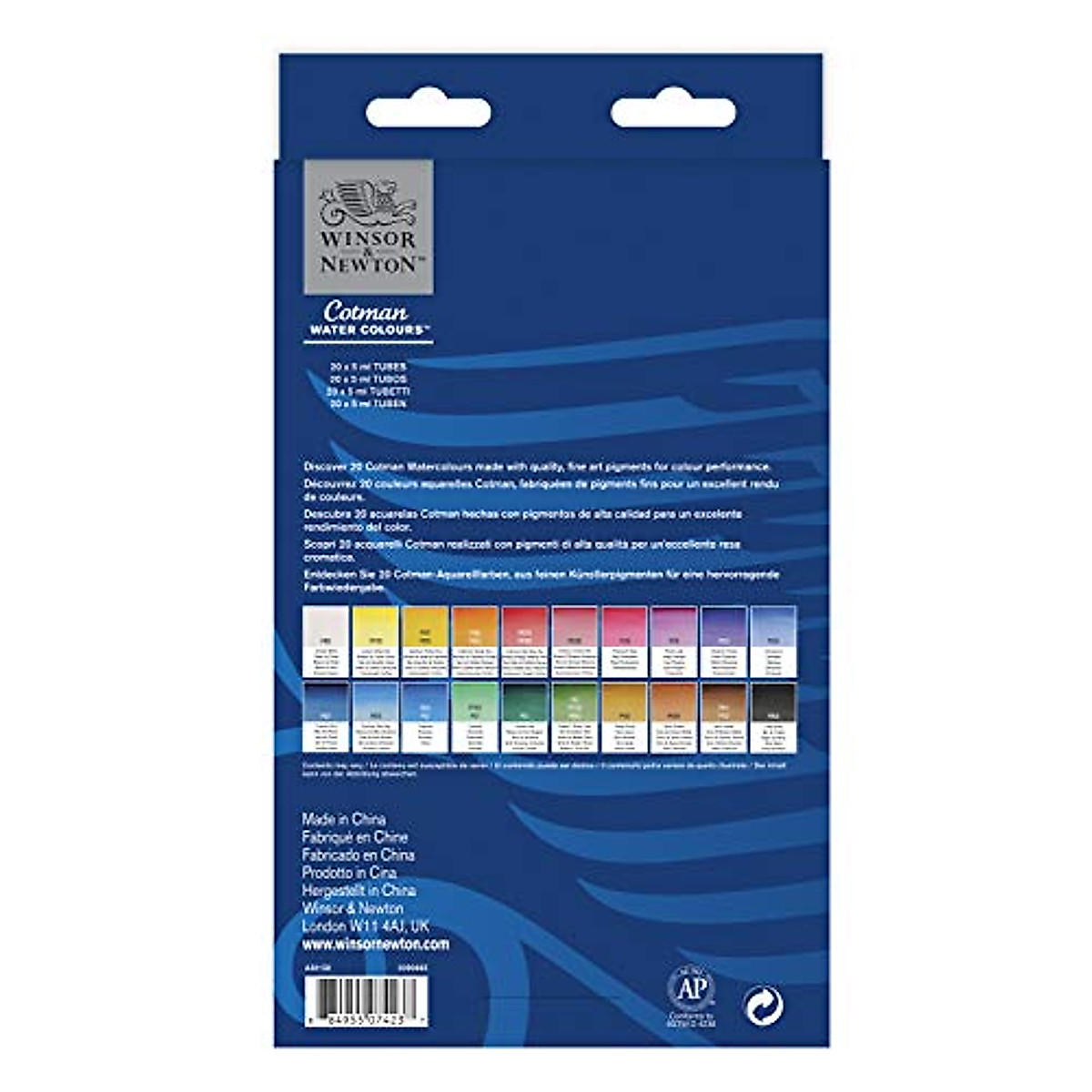 Winsor & Newton Cotman Watercolor Paint Set, 20 Colors, 5ml (0.17-oz) Tubes