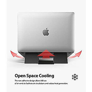 Ringke Folding Stand 2, Portable & Foldable Design Lightweight Anti-Slide Open Space Cooling Two Elevation Adjustments Invisible Laptop Stand for MacBooks, Tablets, Laptops and Notebooks - Gray