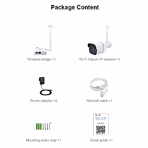 ANJIELO SMART Wireless Bridge Point-to-Point Home Camera Outdoor with 20DBi High-Gain Antenna,2.4G Wi-Fi Bridge HaLow 2MP Camera Supports 3000 feet Outdoor Transmission Distance,Work with Tuya