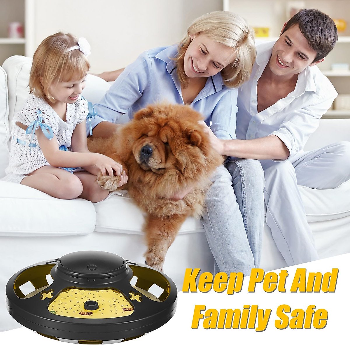 2024 New Flea Traps for Inside Your Home with Light and 10 Flea Trap Refill Discs, UV Flea Light Trap with 4 LED Light Modes Flea Killer Traps for Dogs Cats Attractant Catcher for Home(2 Pack)