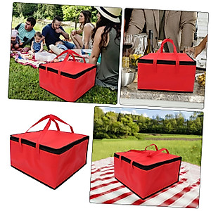 Luxshiny 4 Pcs Insulation Freezer Thermal Cooler with Wheels Insulated Meal Grocery Tote Cake Package Pizza Package With Zipper Aluminum Shopping