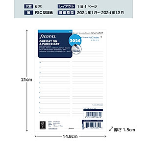 Filofax A5 day per page 5 language appointments diary - 2024, White