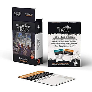 Treacherous Traps – Random Trap Generator Deck (5E) Card Deck 5th Edition Dungeons & Dragons 100 cards 2 1/2 x 1 1/2 x 3 1/2" Black