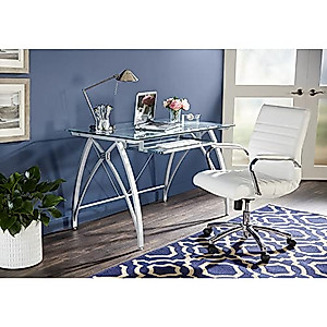 Realspace® Vista 48"W Glass Computer Desk, Silver
