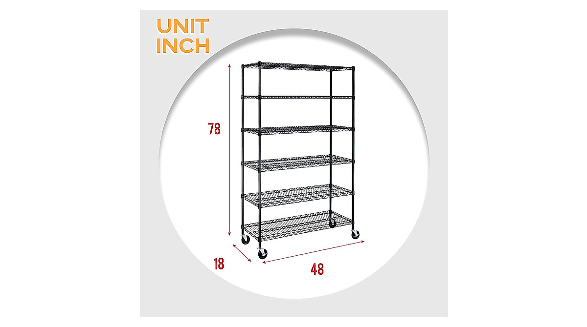 Heavy Duty Wire Shelving Unit - Adjustable & Sturdy Storage
