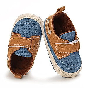 Mercatoo Children and Infants Toddler Shoes Spring and Autumn Boys and Girls Casual Shoes Soft and Light Flat Bottom Coloblock Comfortable and Simple Slip On Tennis Shoes Size 5 (Blue, 12-18 Months)
