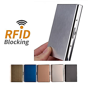 EASTNIGHTS RFID Credit Card Holder Stainless Steel Credit Card Wallet Business Card Holder for Women Men
