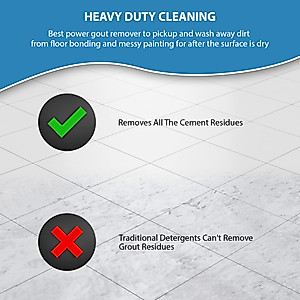 FABER Cement Remover for Tiles – Fast Acting Grout Haze Remover - Cement and Concrete Dissolver – 1 Liter Liquid - ECO Formula, Gentle Scent - Solvent Adhesives Remover & Efflorescence Remover