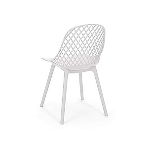 Christopher Knight Home Delora Outdoor Dining Chair (Set of 2), White