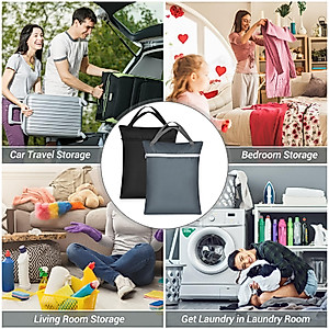 2 Pcs Large Travel Laundry Bag, Sublaga Washable Waterproof Wet Dry Bag Large Dirty Clothes Bag Bathing Suit Workout Bag for Gym Clothes Laundry Wet Clothes Swimming Yoga (Black + Gray)