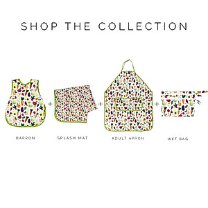 BapronBaby Market Fresh Produce Wet Dry Bag - Waterproof Two Zipper Pockets - Reusable for Mealtime, Diapers, Stroller, Snacks, Swimsuits - Machine Washable - 11" x 9"