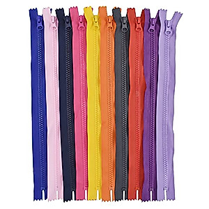 20PCS #5 Resin Zippers Separating Jacket Zippers 20 Colors Mixed Non-Separating Close-end Zippers Molded Plastic Zippers Bulk for Sewing Clothes Purse Bags Garment Home DIY Projects