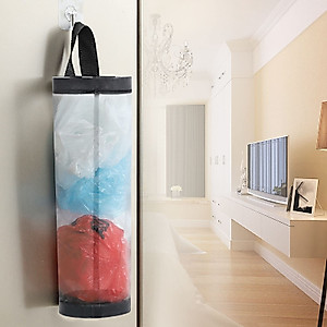 Plastic Bag Holder 2 Packs Mesh Hanging Storage Dispensers Foldable Breathable Washable Hanging Mesh Garbage Bag Organizer for Kitchen Plastic Bag Storage