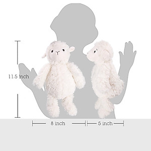 LotFancy Lamb Stuffed Animal, 12" Stuffed Lamb Plush for Baby, Cuddly Fluffy Sheep Toy, Plushies for Newborn Nursery, Easter Decoration