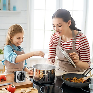 Kitchen Timers for Cooking, Chef Cooking Timer Clock with Loud Alarm,100% Mechanical Desk Timer - No Batteries Required - Magnetic Backing, Exquisite Stainless Steel Body - Countdown Reminder Magnetic