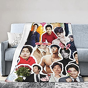 Blanket Gong Yoo Soft and Comfortable Warm Fleece Blanket for Sofa,Office Bed car Camp Couch Cozy Plush Throw Blankets Beach Blankets