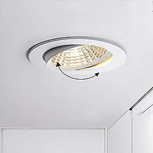 PEHUB LED Round Spotlight Downlight Aluminum Recessed Ceiling Spot Lamp Ultra Bright Integrated Grille Cabinet Commercial Clothing Smallpox Embedded Illumination High Brightness (Color : 6000K White