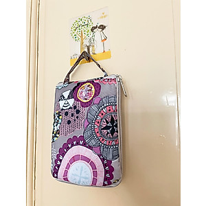 Konish Reusable Foldable Grocery Bags Folding Shopping Tote with Zipper(Grey Floral)