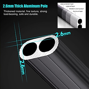 Wall Mounted Aluminum Closet Bar for Hanging Clothes 24 28 30 34 36 38 40 46 50 Inch Long, Detachable Clothes Hanging Rod Pole Wardrobe Storage Clothing Organizer Rack System Kit (Color : Silver, Si