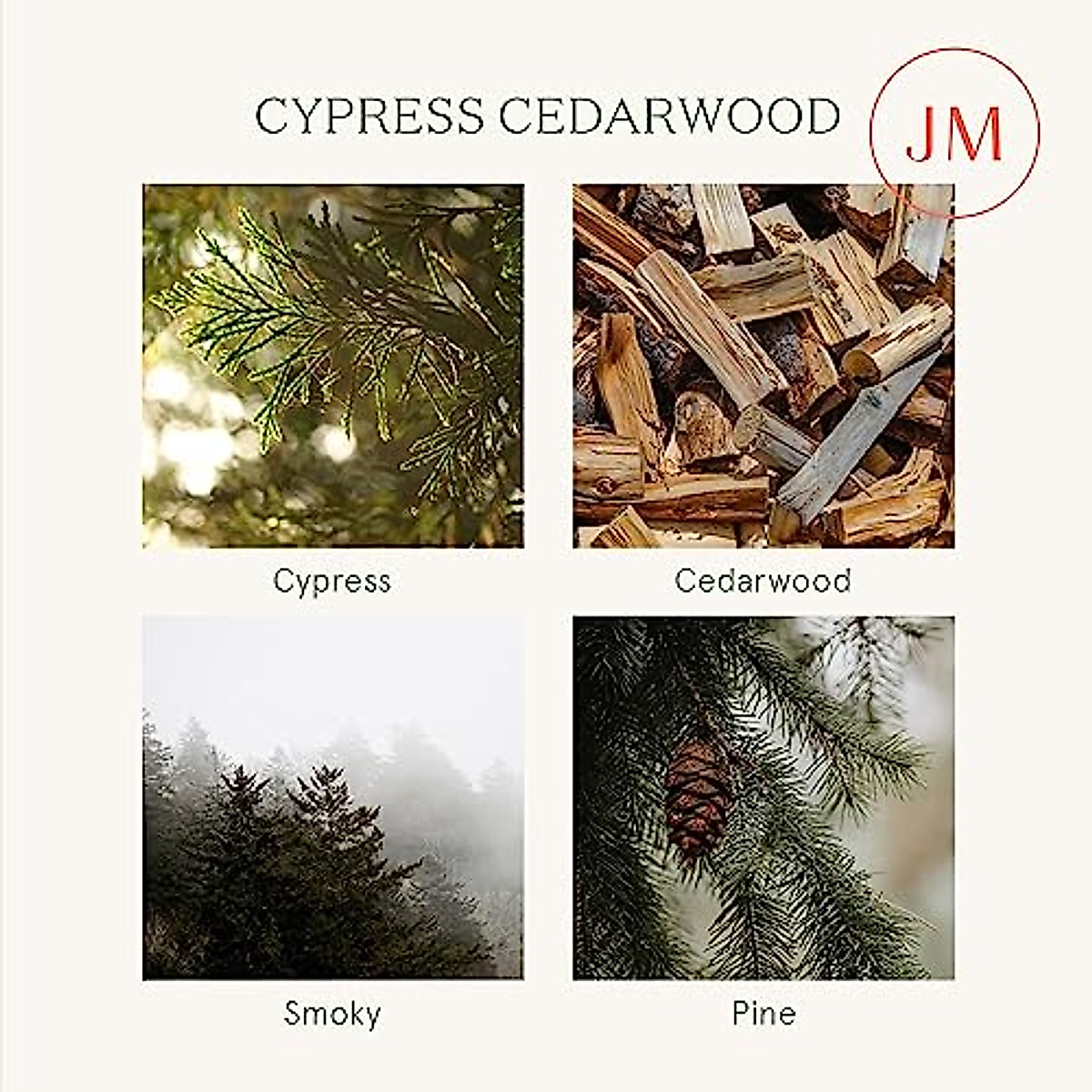 LA JOLIE MUSE Cypress & Cedarwood Scented Candle - Candles for Home Scented, Green Candles Gift for Holiday, Natural Soy Candles, 75 Hours Long Burning, 10 OZ