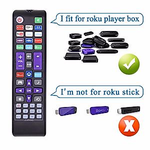 MYHGRC Universal Remote for All Roku TV(Onn/JVC/RCA/Philips/Element/LG/TCL/Hitachi/Hisense and More), Roku Box/Player/Express, Bose Wave I/II/III/IV and Apple 1/2/3 Generations [NOT for Roku Stick]
