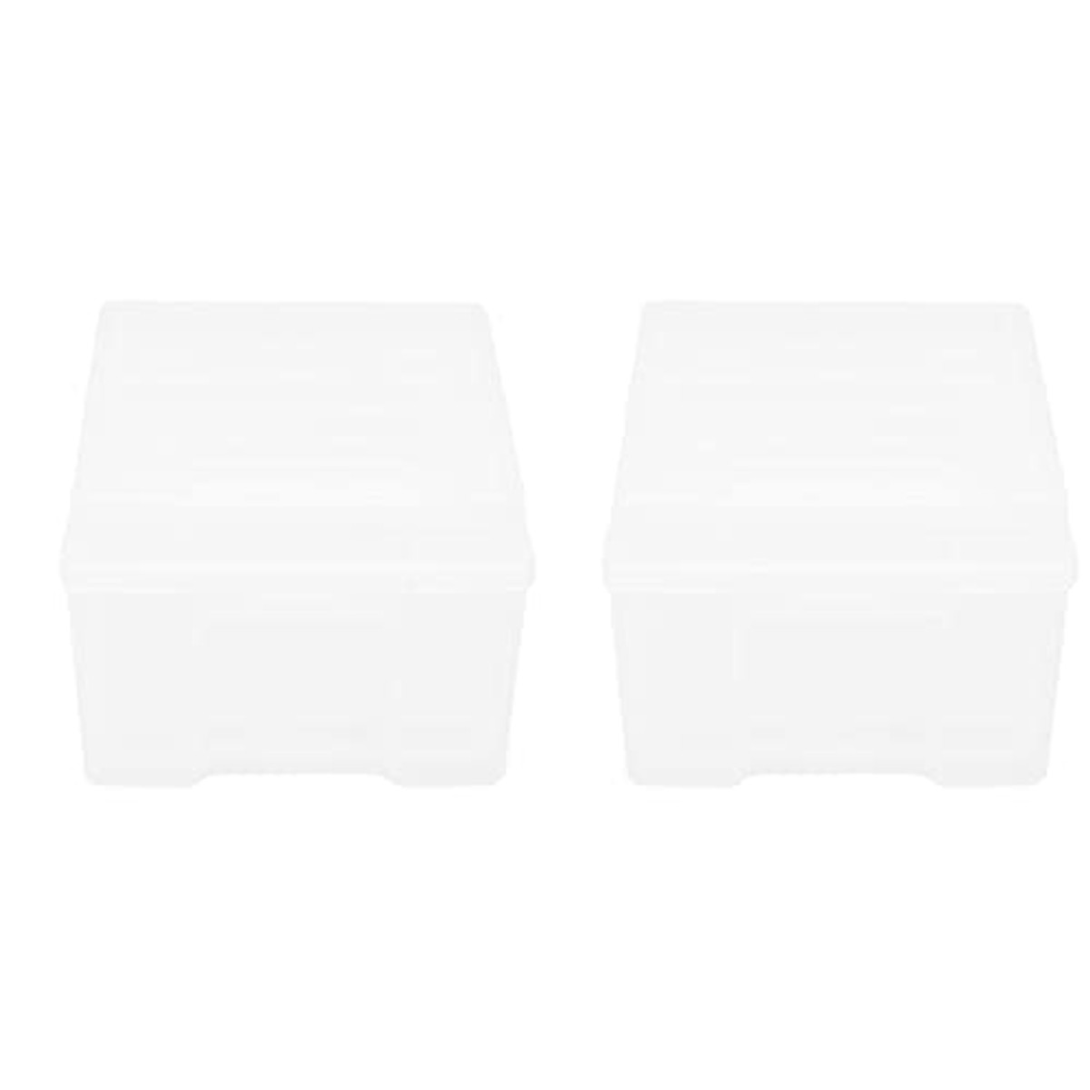 SEWACC 2 Sets 5x7 Clear Photo Storage Box Large Photo Case Picture Keeper with 12pcs Inner Boxes Classified Photos Container Greeting Card Organizer for Craft Stickers Stamps