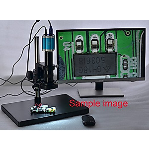 Black 144 LED Bulb Microscope Ring Light Illuminator Adjustable Bright Lamp + Adapter