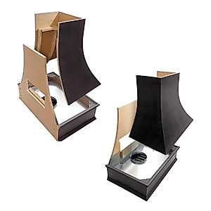 Riley & Higgs Angled Front Black Range Hood Cover With Decorative Molding - Wall Mounted Wood Range Hood Covers, Plywood and Maple | (31.5 W x 36 H inches)