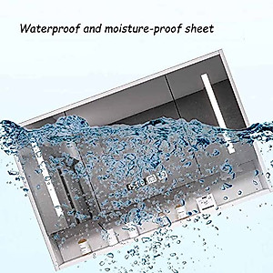 TISSY Bathroom Mirror Cabinet, Wall Mounted Smart Medicine Cabinet with LED Mirror, Anti-Fog Waterproof, Touch Switch, Wooden Housewarming Gift, 90cm/36inch (Color : Black, Size : 80cm)