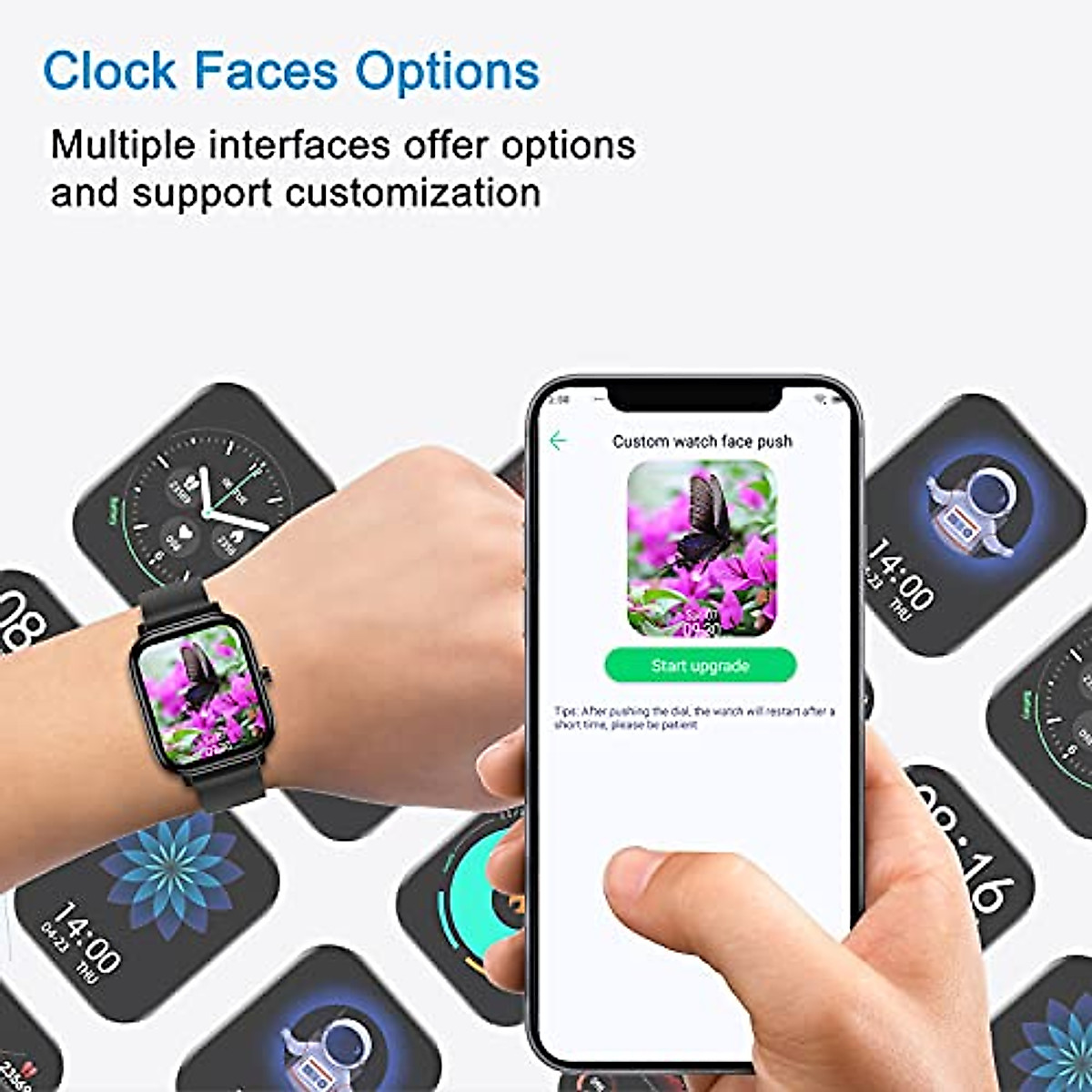 Keyouby Smart Watch,Compatible Android Phones and iPhone,1.75" LCD Screen Smartwatch with Heart Rate and Sleep Monitor,IP67 Waterproof Activity Tracker with Pedometer,Fitness Watche for Men