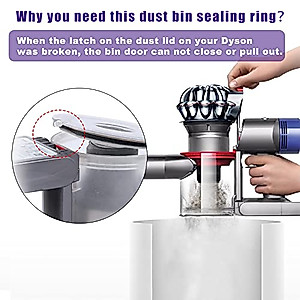 Bin Lid Cap for Dyson V7 V8 SV10 SV11 Vacuum Cleaner Replacement Cover with Sealing Ring