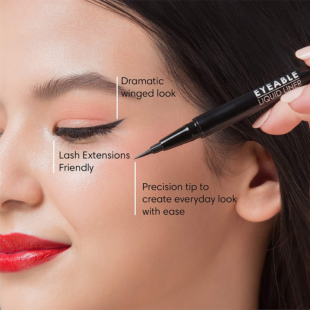 Eyeable Liquid Liner by BL Lashes | Eyelash extension friendlly eyeliner| Safe for lash extensions| Water-based, Smudge-proof, Long lasting formula, Black, 0.6ml