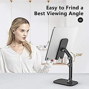 Desk Cell Phone Stand, Multi Super Charge Cable(5A) and Cable Organizer kit , Foldable Desk Phone Holder Dock Compatible with iPad Mini, All Phones