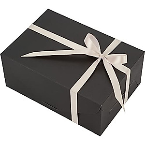 UnicoPak Black Gift Boxes 10 Pack 9.5x6.6x4 Inches, Gift Boxes for Presents, Bridesmaid Proposal Box, Gift Box for Wedding, Birthday, Baby Shower, Anniversary, Graduation, Christmas