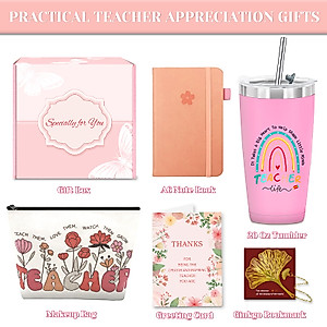 Best Teacher Gifts for Women, Teacher Appreciation Gifts for Appreciation Week, Back to School, Graduation, The End of Year, Retirement, Birthday, Thank You Teachers Gift With Tumbler, Notebook, Bag