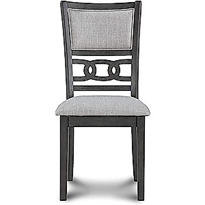 New Classic Furniture Gia 5-Piece Round Dining Set with 1 Dining Table and 4 Chairs, 47-Inch, Gray
