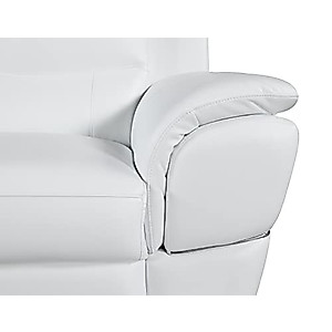 Blackjack Furniture Binion Leather Match Upholstered Modern Living Room Sofa, White