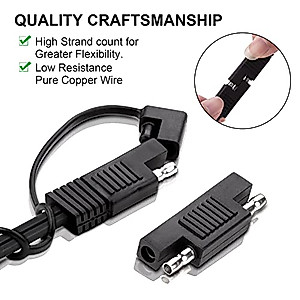 Geosiry 25FT 16 AWG SAE Extension Cable, SAE Cable with Dustproof Cap for Solar Panel Motorcycle Automotive RV Battery (25FT)