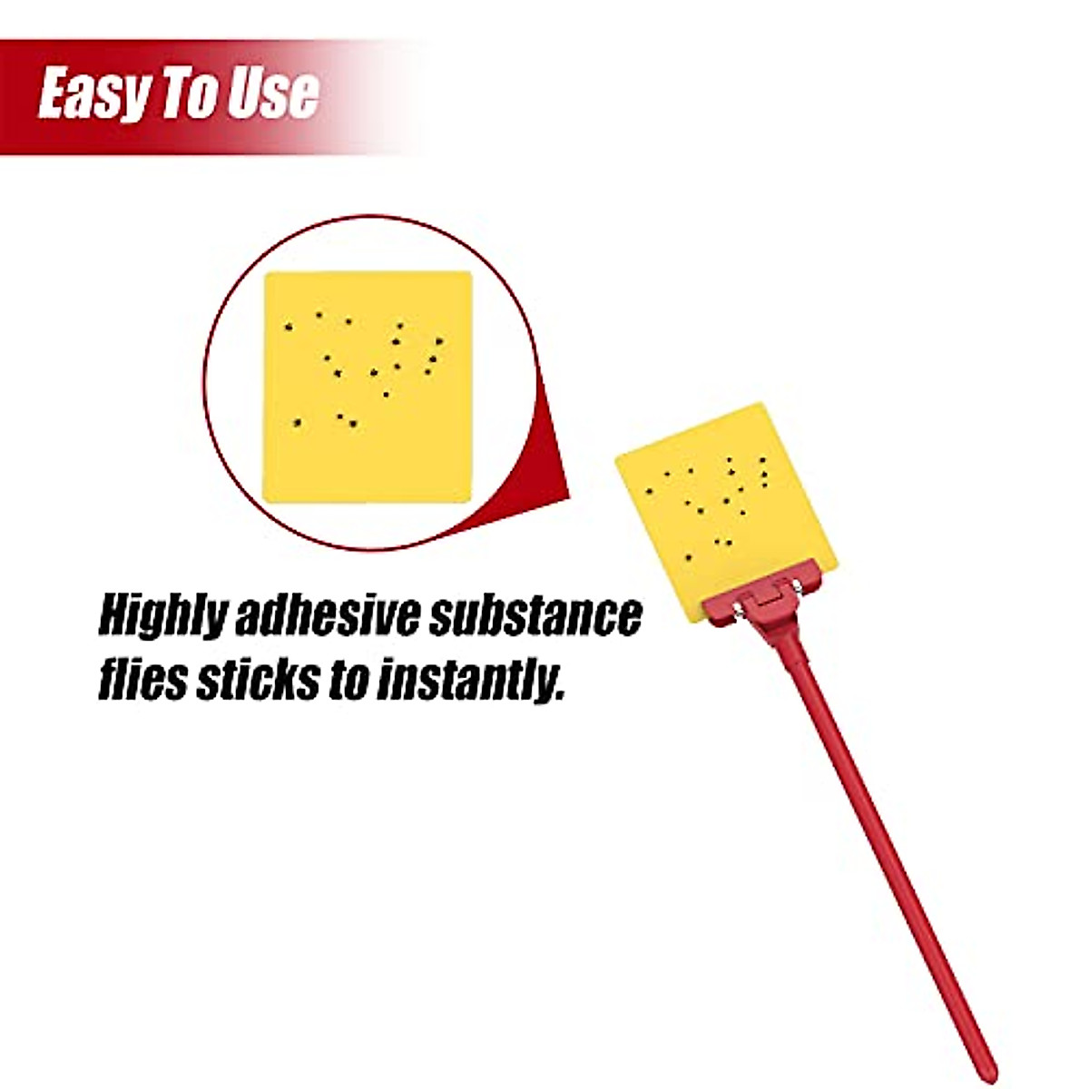 Slapstick Fly Swatter – Fly Catcher with Sticky Paper – Fly Trap for Flies, Mosquitos, Bugs – Efficient Fly Traps for Home – High Adhesive Power – Pack of 5 Adhesive Fly Strips - Now with Extra Packs