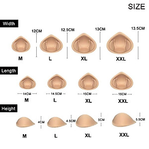 KAHIOE 1 Pair Inserts Push Up Bra Pads Enhancer Cotton Breast Forms Mastectomy Prosthesis Bra Fake Boobs