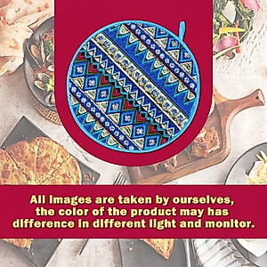 MHTTEC 12 Inch 2PCS Tortilla Warmer Pouch Corn Tortillera Cloth Microwaveable Warming Trays Taco Warmers for Kitchen Tortilla Warmer Container (Pink2 and Blue2)