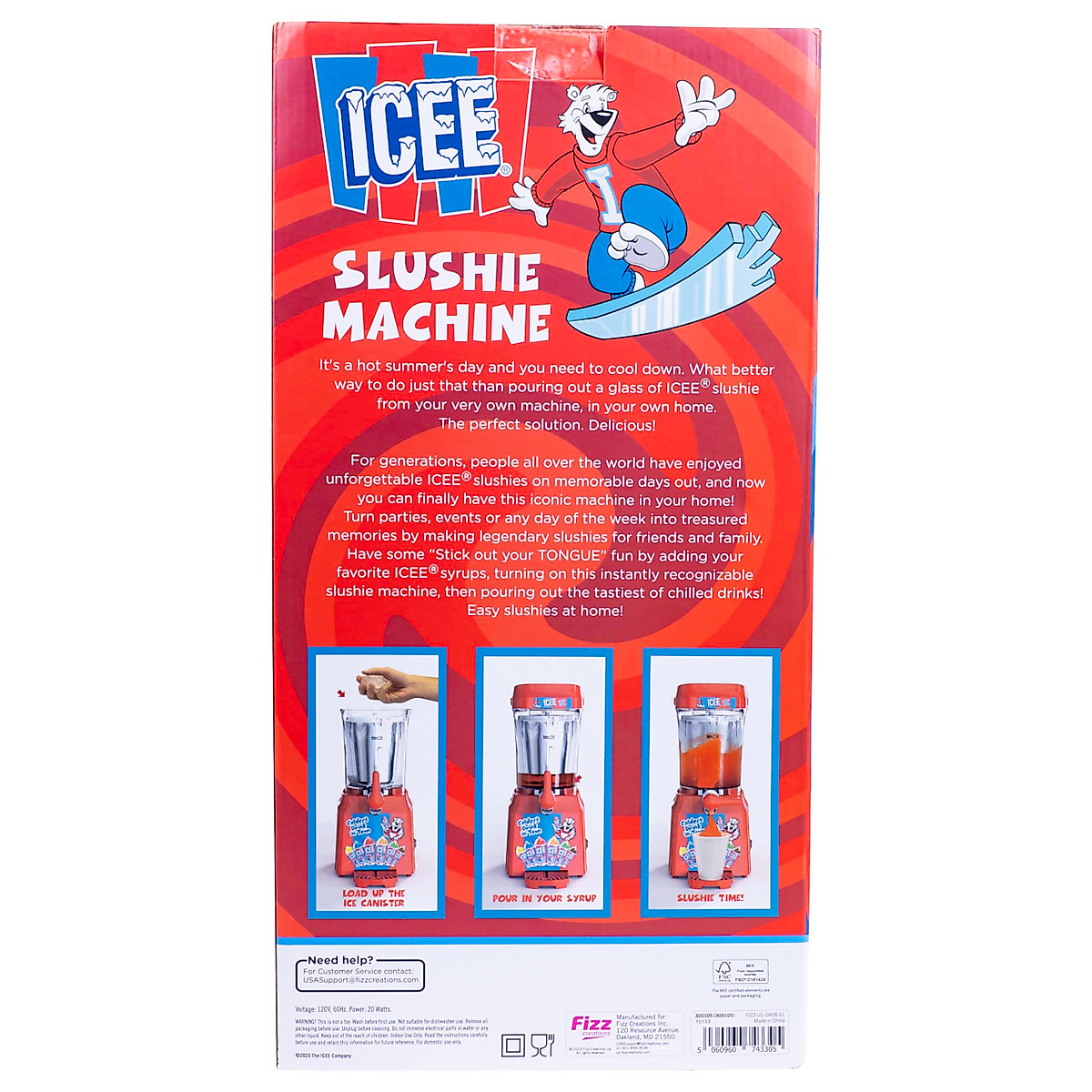 ICEE Slushie Machine. Home Countertop Slushy Maker. New for 2024. Creates up to 34Floz of Ice Cold ICEE Slushy. Make Ice Cold Slushies at Home! Officially Licensed ICEE Merchandise.